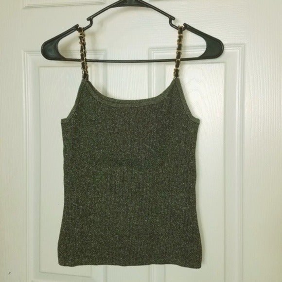 Cable & Gauge | Tops | Black And Gold Chain Tank Top | Poshmark